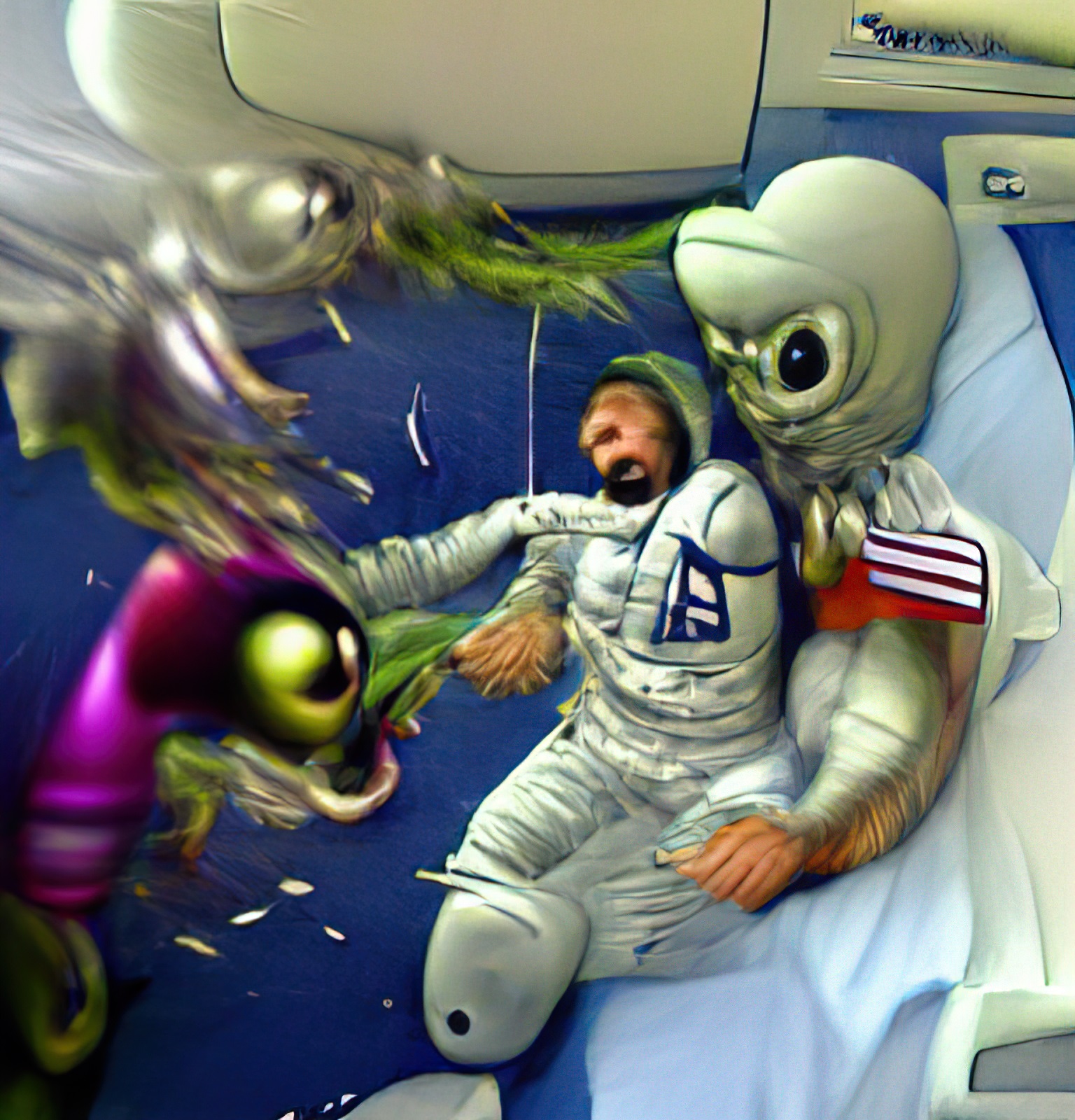 Aliens attack astronaut in space - NFT Showroom